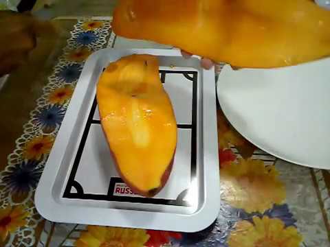 紅象牙マンゴー(大果種)を食べてみた Tried to eat big Nga Chang Daeng mango ชิมมะม่วง ...