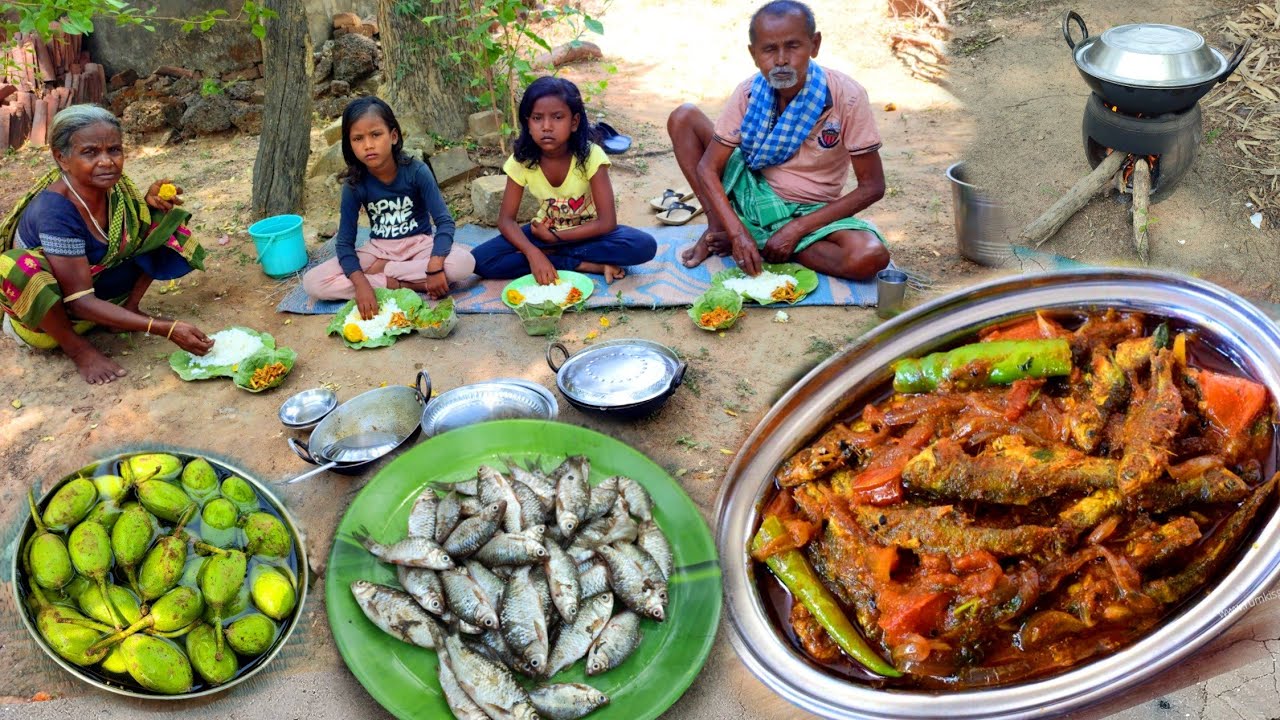 Small Fish Curry Recipe with mahua Fruit Cooking & eating Village Style ...