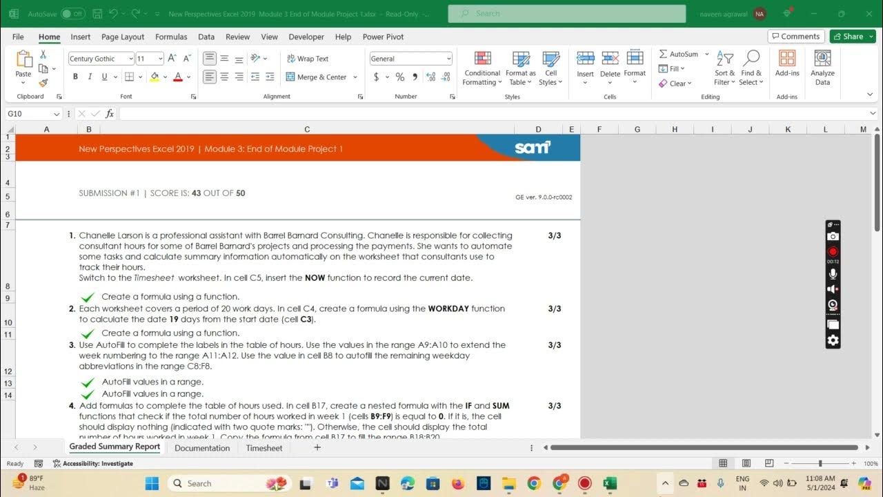 New Perspectives Excel 2019 | Module 3: End of Module Project 1 # ...