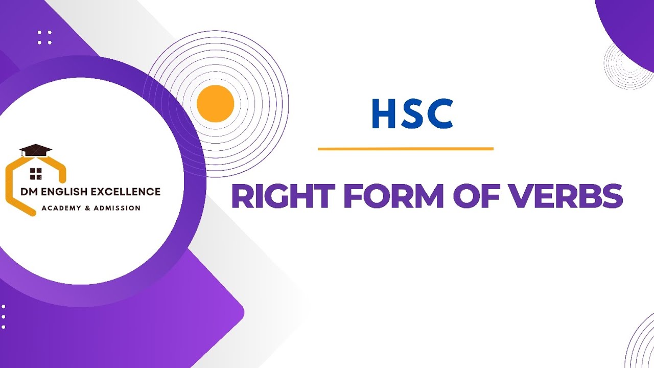 Right Form of Verbs | HSC English Grammar | - YouTube