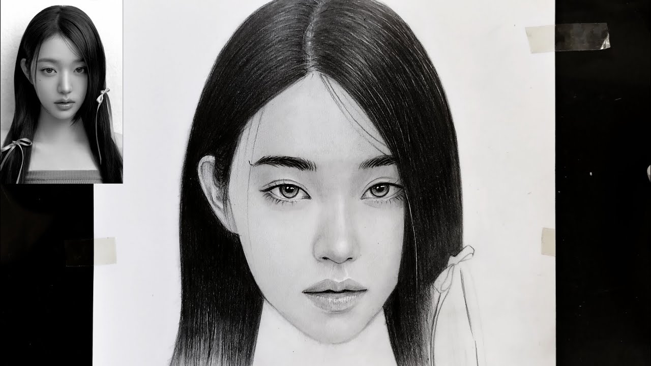 Drawing IVE Jang Wonyoung | Realistic Portrait Drawing - YouTube