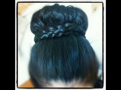 sock bun hair (chongo con dona o calceta) - YouTube