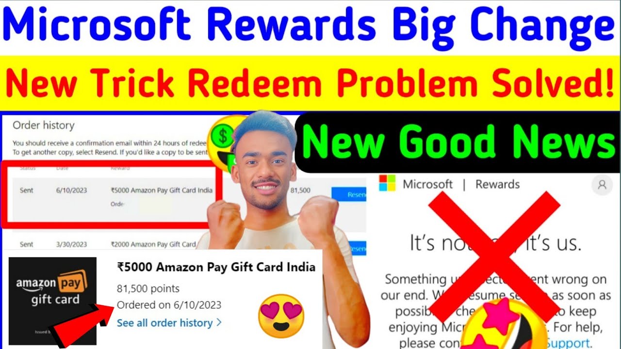 microsoft rewards redeem problem solution + new good news🤩 | Aasif ...