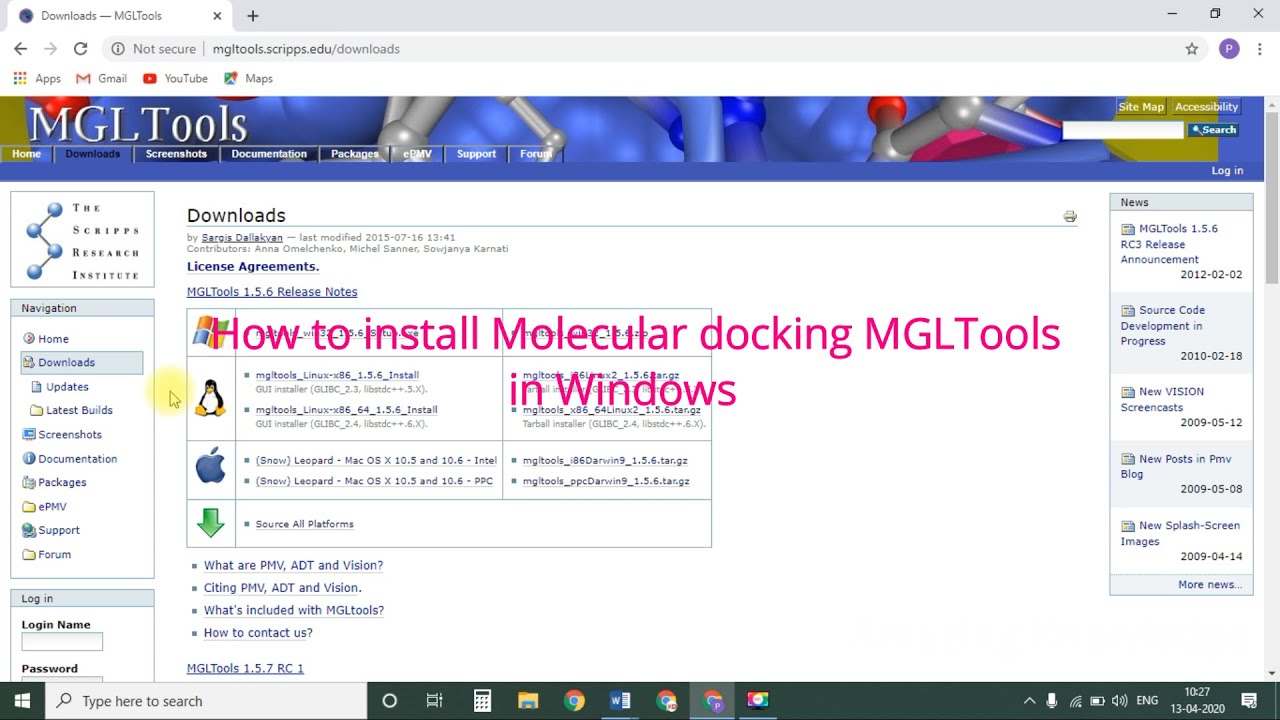 How To Download Install Autodockautodock Vinamgl Tools