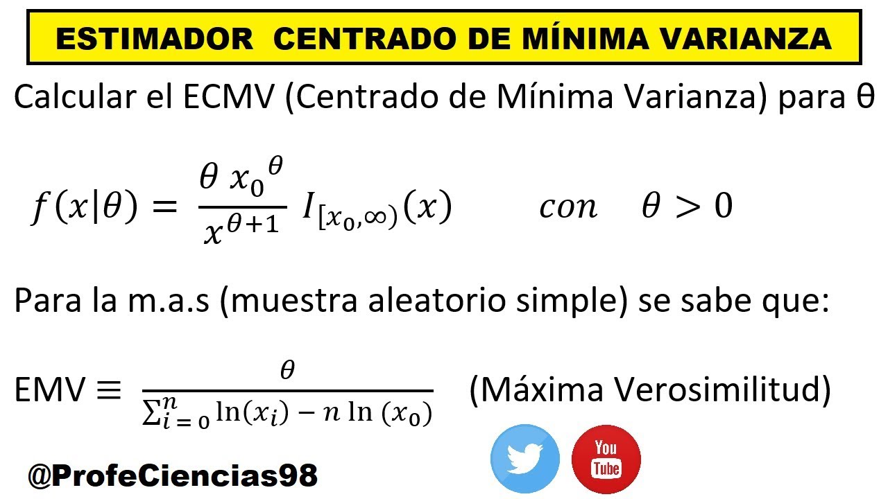 Estimador centrado de mínima varianza. Estadística de Universidad - YouTube