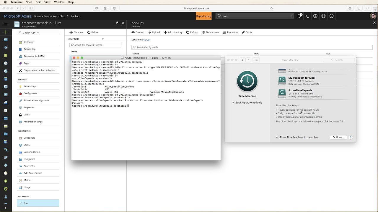 Apple Time Machine Backup to Microsoft Azure - YouTube
