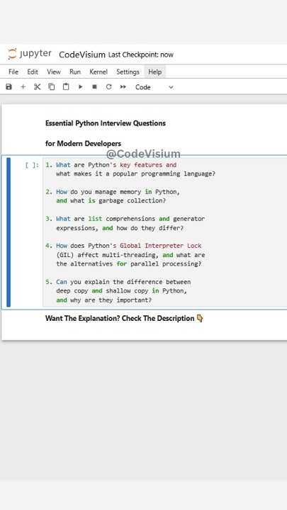Essential Python Interview Questions for Modern Developers | CodeVisium #Python #Interview - YouTube