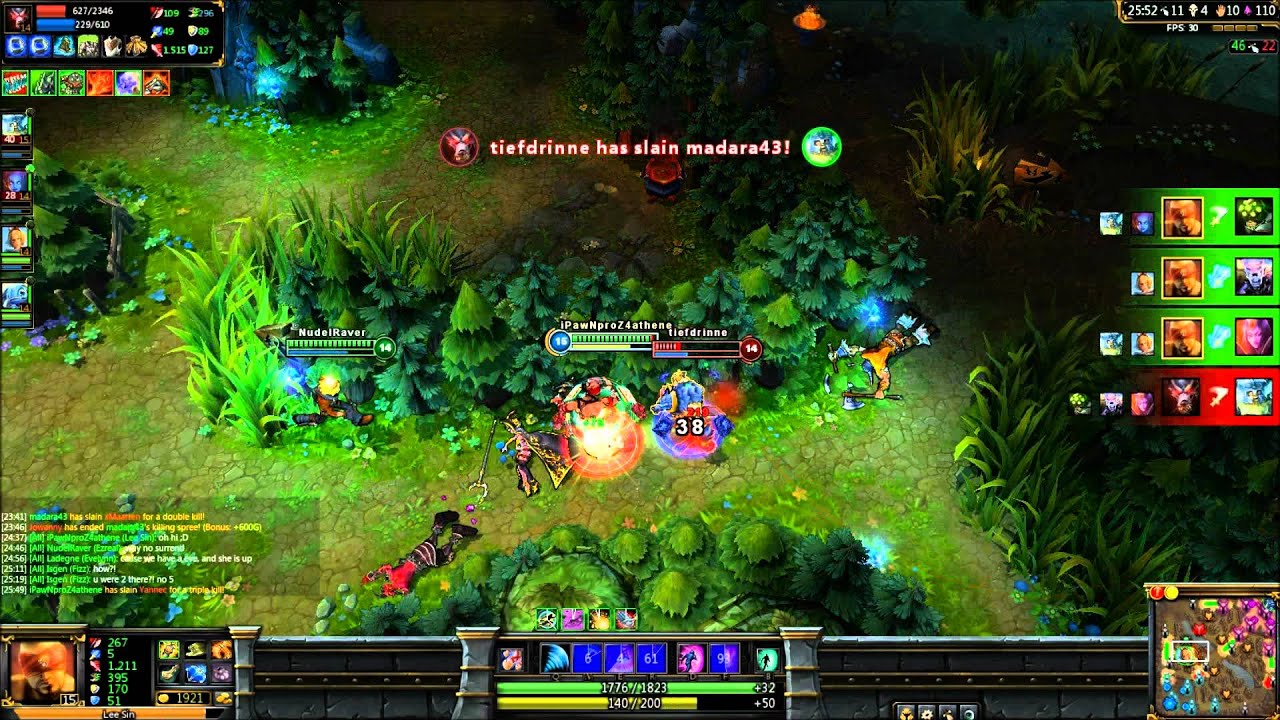 Lee Sin 5v1 Plus Gets a Pentakill (with Bruce lee sound effects) - YouTube