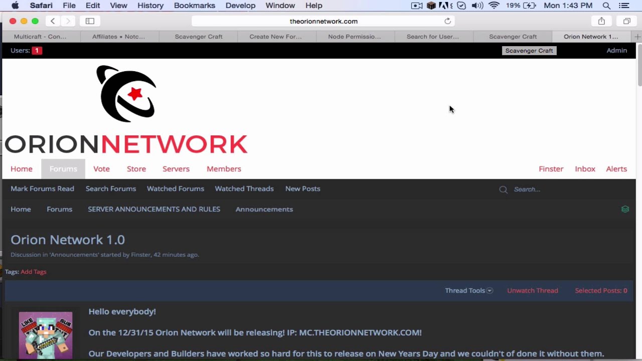 Orion Network - Server Releasing (MY SERVER) 1.7/1.8 - YouTube