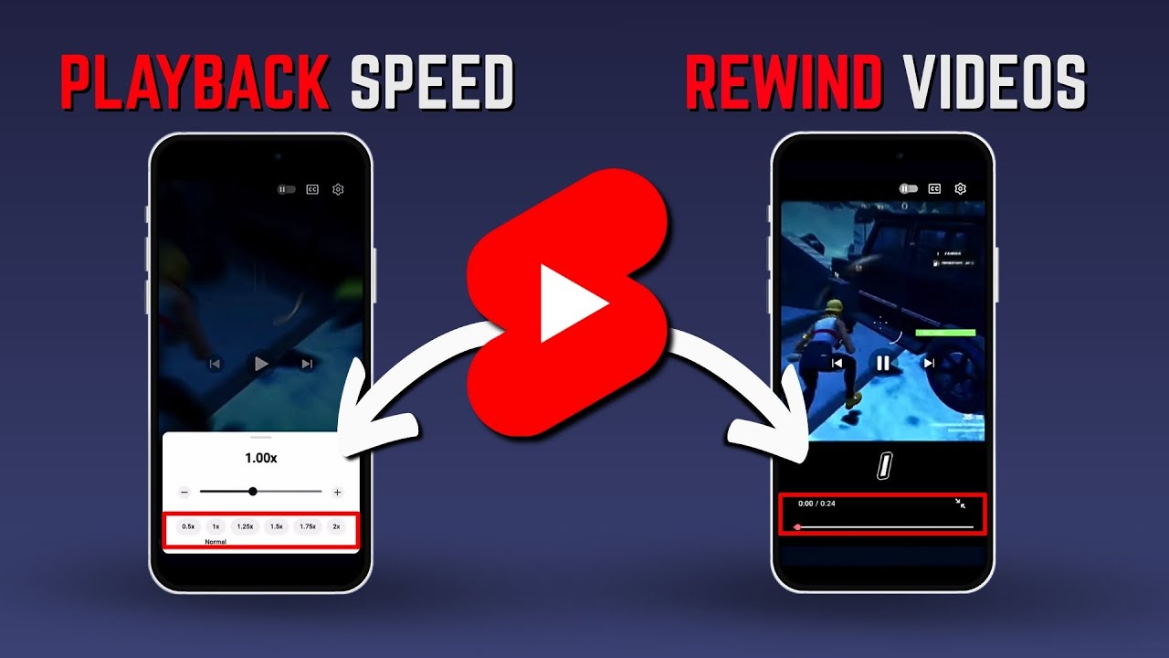 How To Adjust Playback Speed & Rewind Shorts on Mobile | Slow Down ...