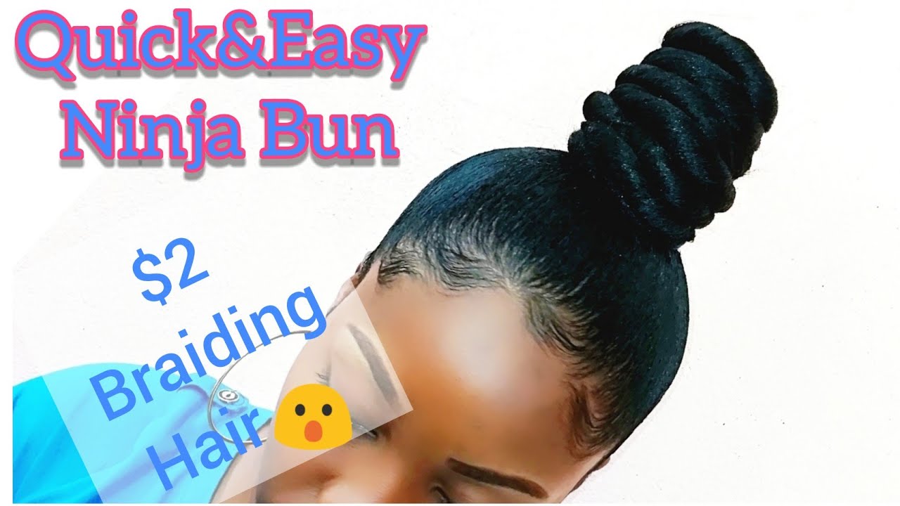 How to do: Quick & Easy NINJA BUN WITH BRAIDING HAIR - YouTube