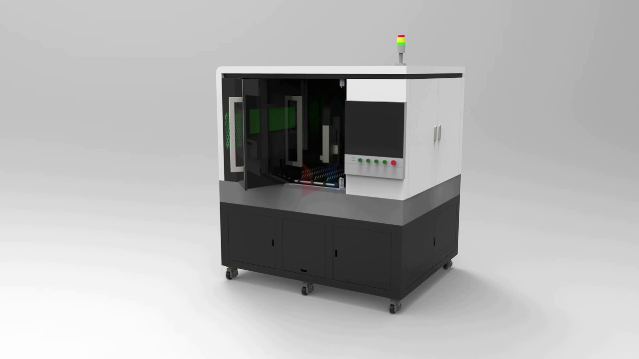 [LXSHOW Laser] 3D animation showing 600x600mm Mini Precision fiber ...