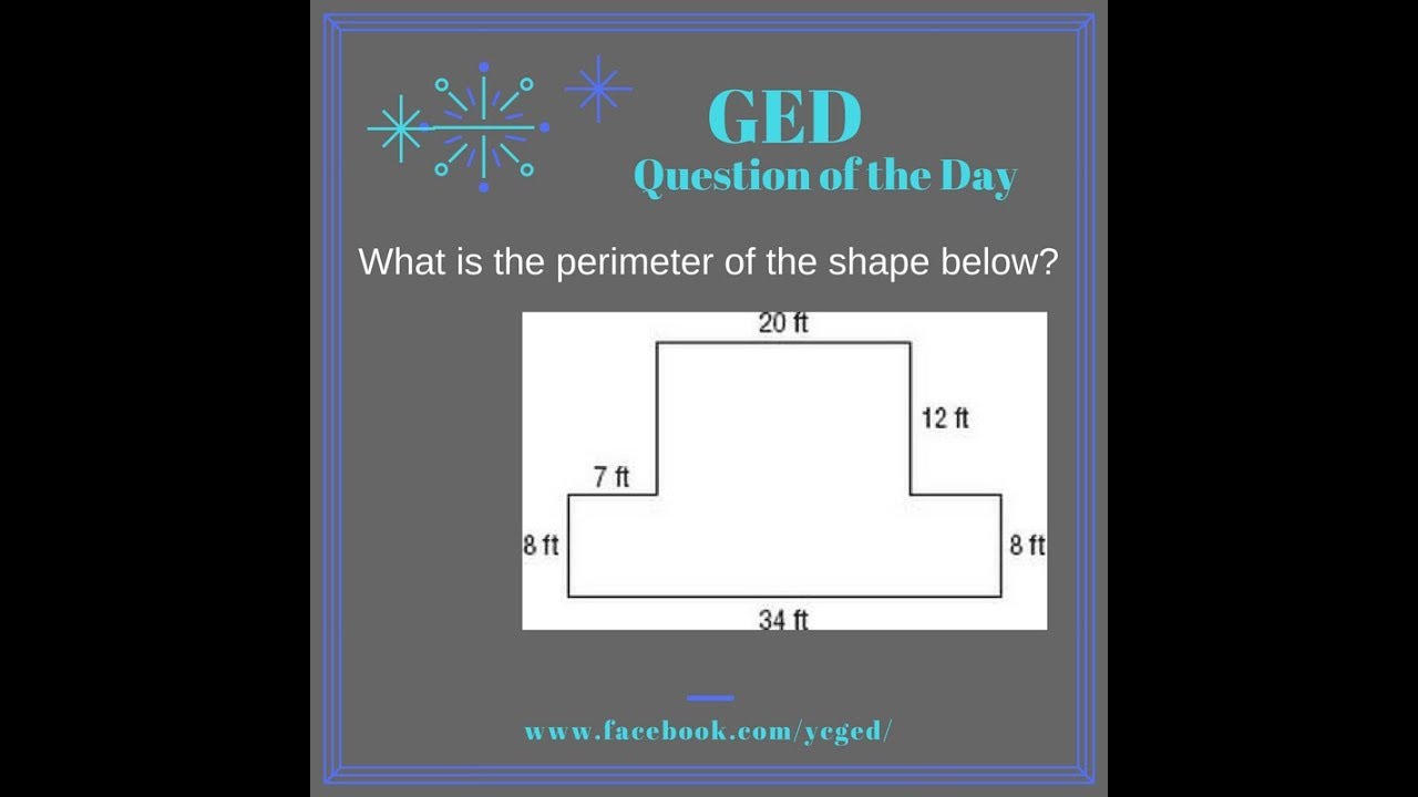 GED® Math Prep: Perimeter of a Composite Shape Example - YouTube