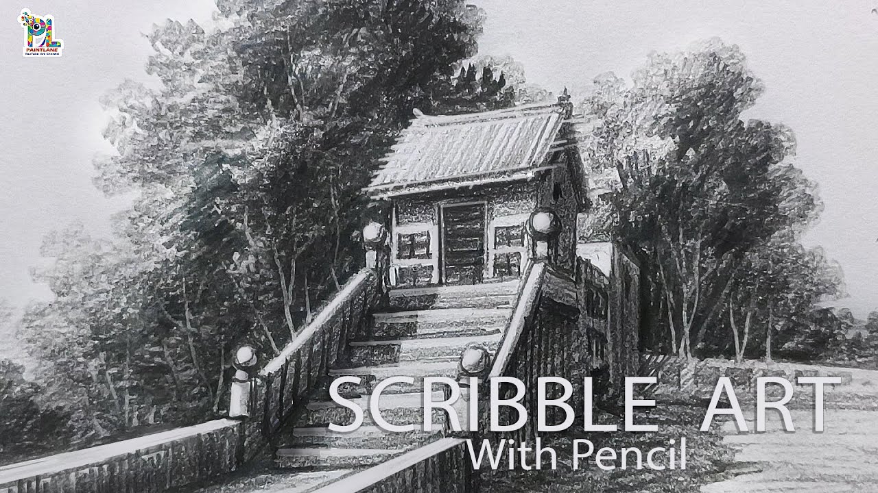 Scribble Scenery sketch and shading with Pencil | Easy Art - YouTube