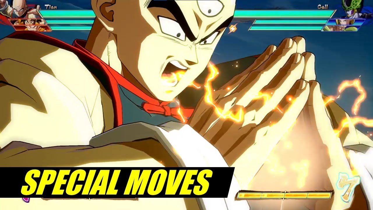 Tien's Special Moves in Dragon Ball FighterZ - YouTube