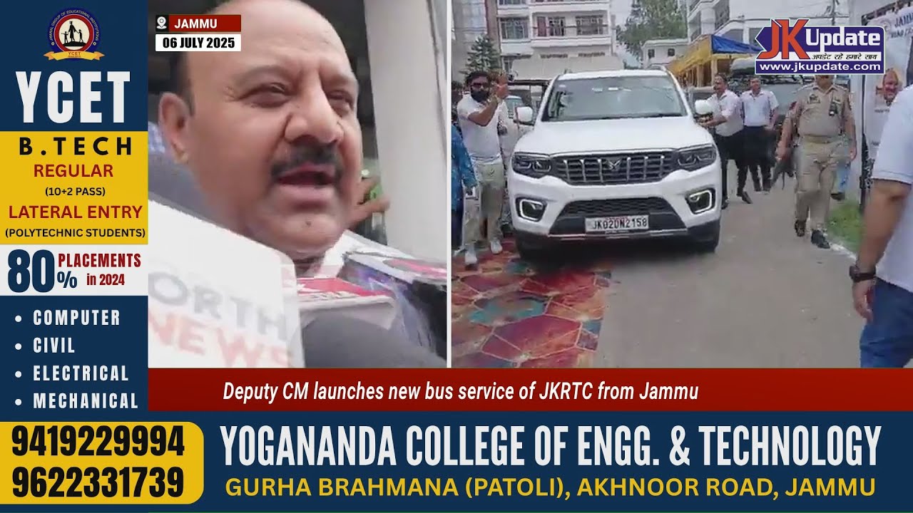 Deputy CM launches new bus service of JKRTC from Jammu - YouTube