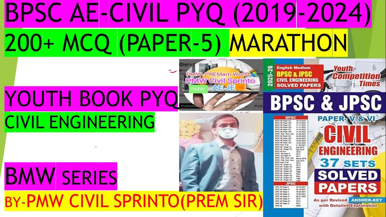 BPSC AE CIVIL Engineering Marathon-Paper-5 | PYQ Youth Book | BPSC AE ...