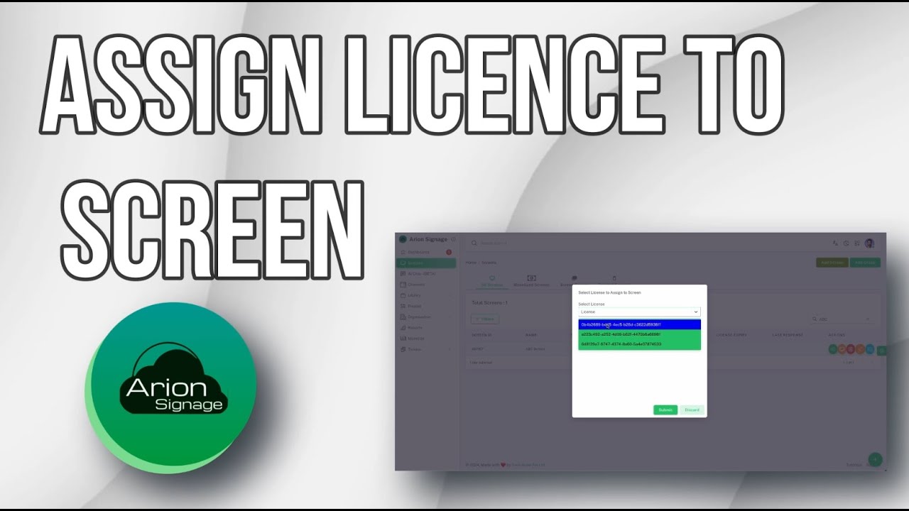 How to Assign and Reassign a License to Screen | Arion Signage | Digital Signage Software - YouTube