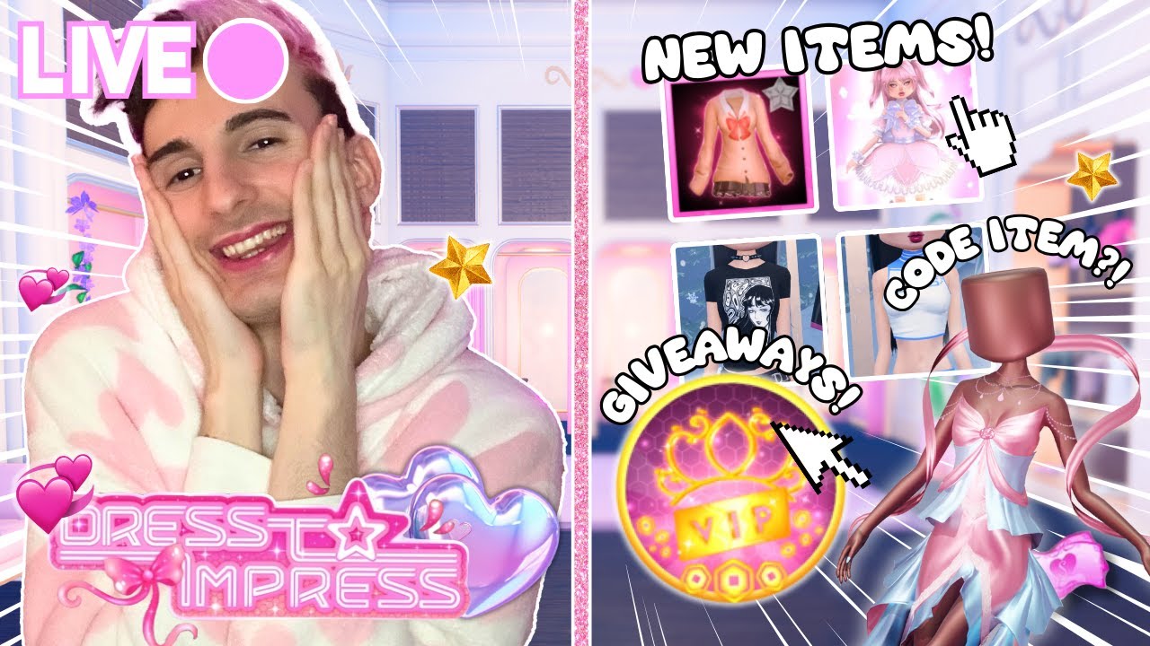 🔴 LIVE - PLAY DRESS TO IMPRESS WITH ME & VIP GIVEAWAYS! | ROBLOX! - YouTube