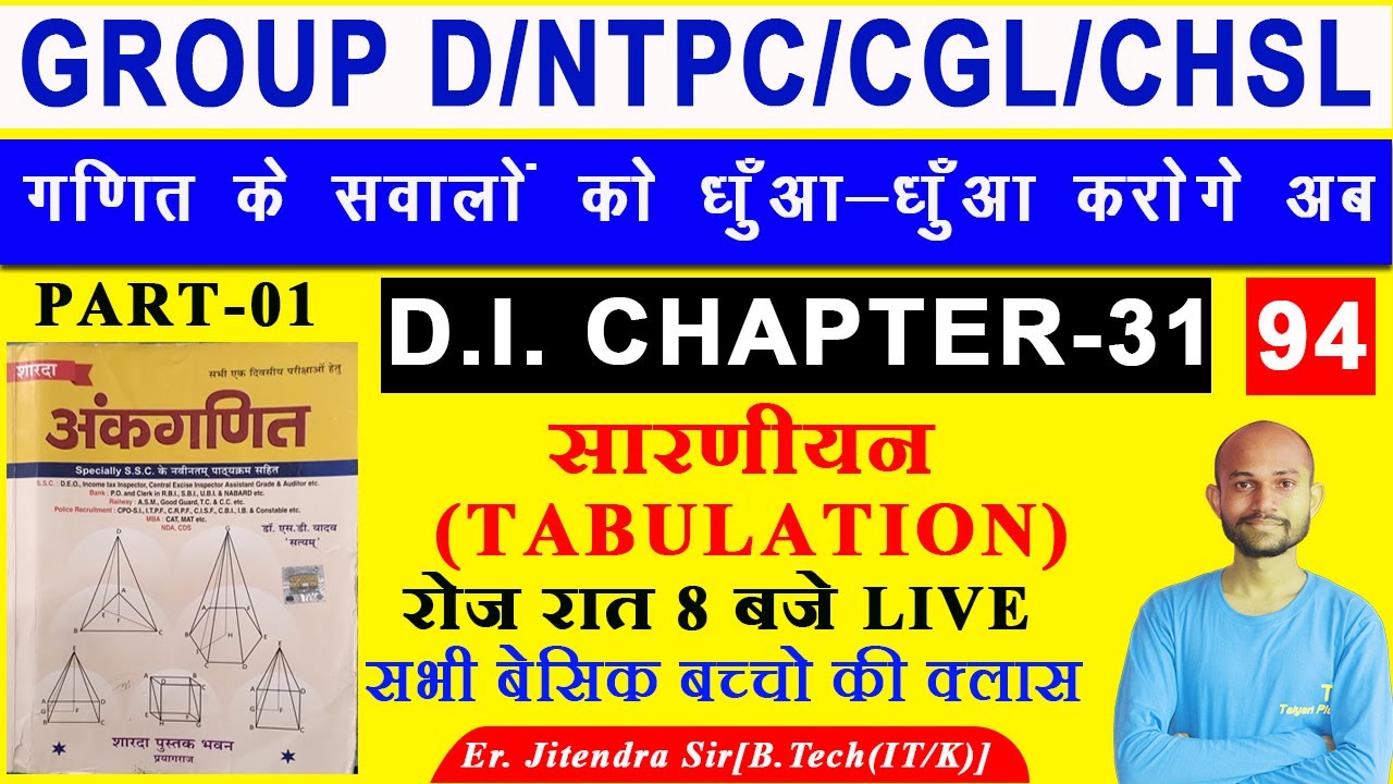 सारणी, तालिका-निर्माण tabulation method? with example?Types of ...