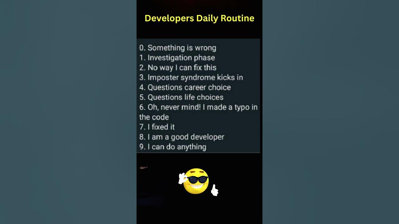Can You Relate This Dailyroutine Developer Coding Coder Youtube