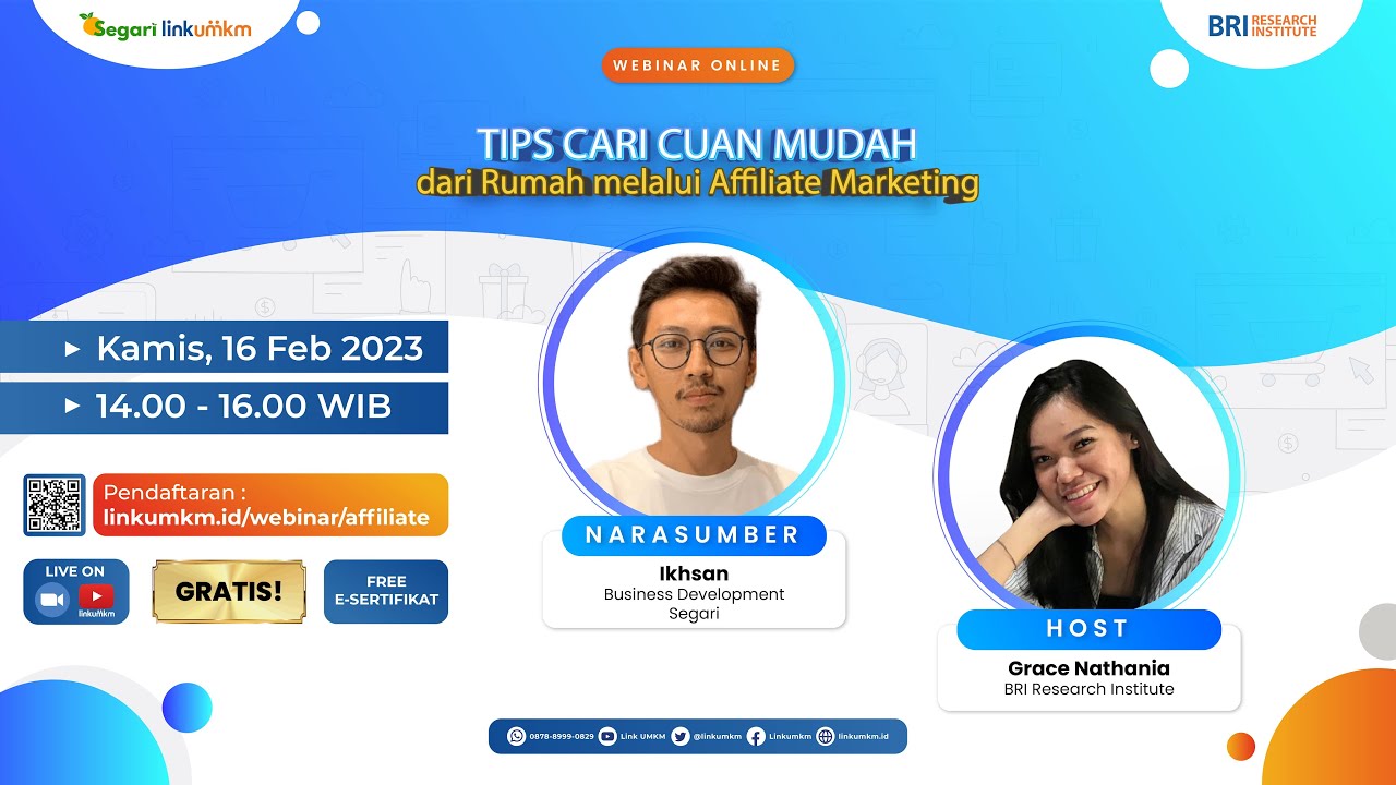 Webinar online Tips Cari Cuan Mudah dari Rumah melalui Affiliate Marketing - YouTube