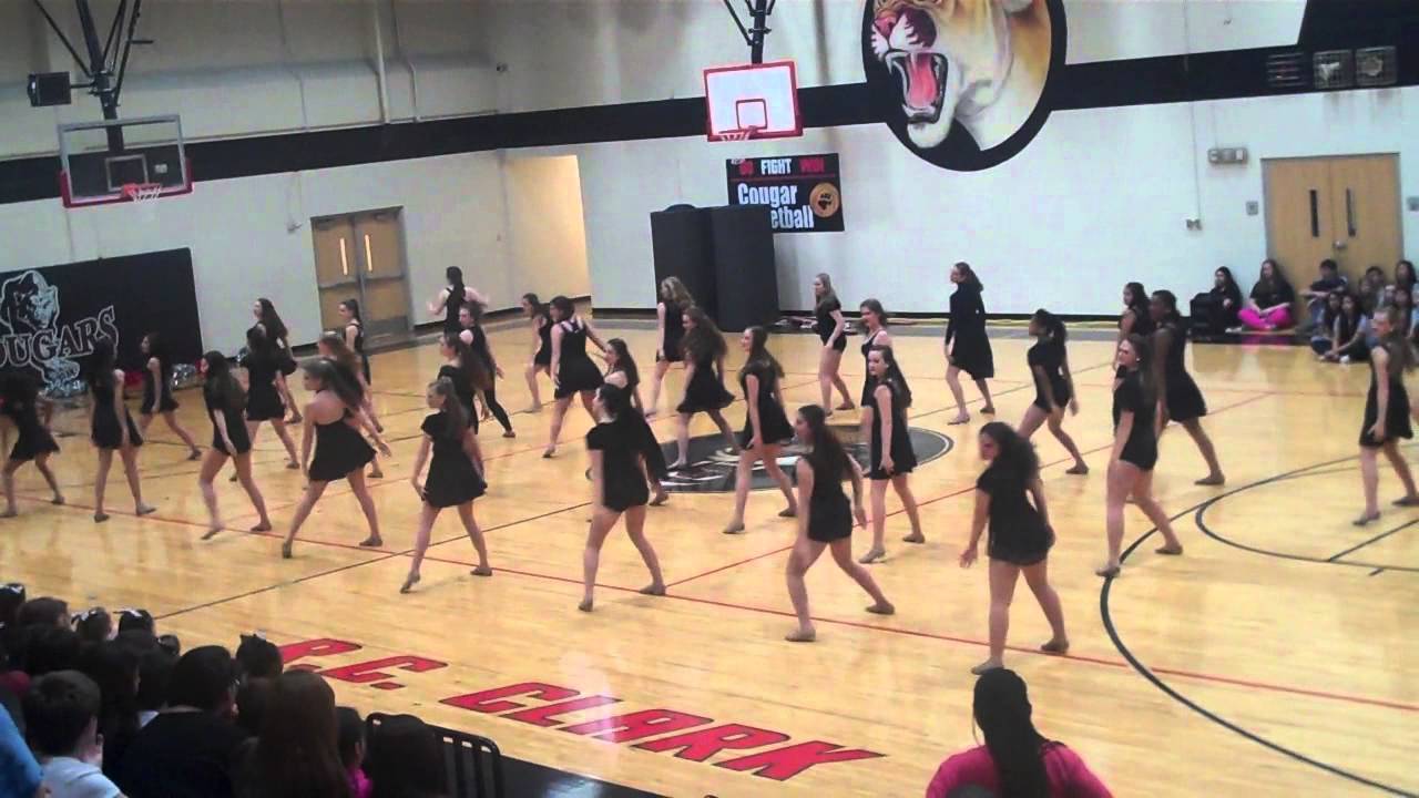 Clark Cougarettes Pep Rally- Welcome 8th graders - YouTube