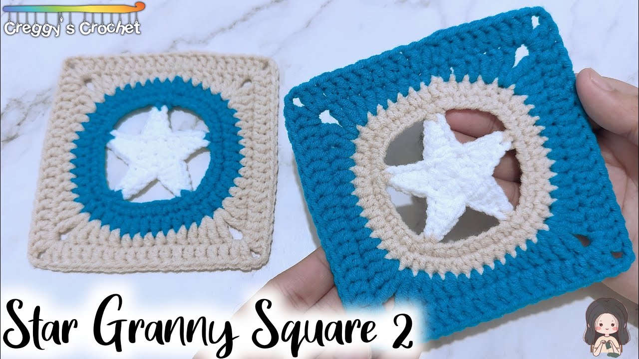 CROCHET “Star” Granny Square 2 | Tutorial - YouTube