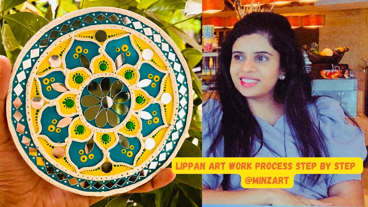 🌸 Happy to share my small circle Lippan art work with mirror process 💕 - YouTube