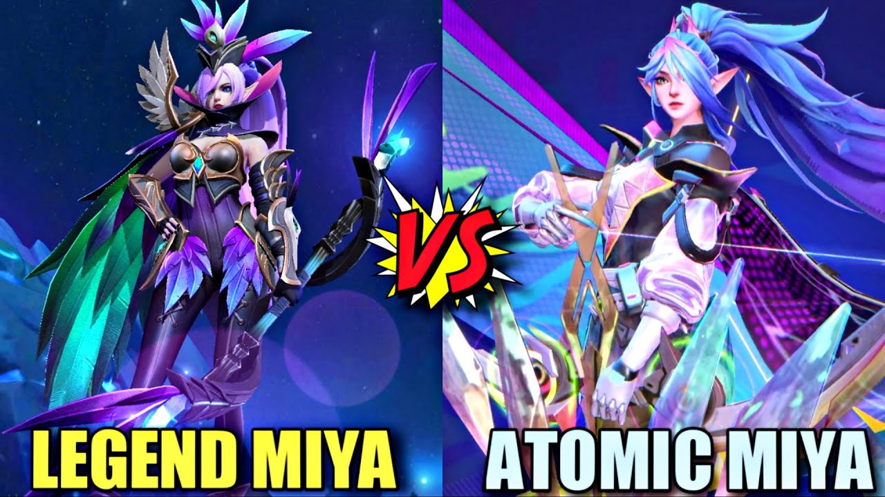 ATOMIC MIYA VS LEGEND MIYA SIDE BY SIDE COMPARISON | MOBILE LEGENDS ...