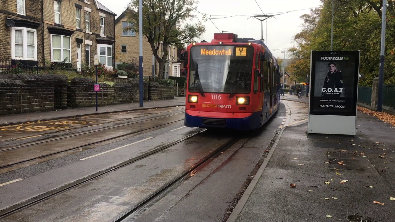 Stagecoach Supertram 106 departs Leppings Lane with a Yellow Route ...