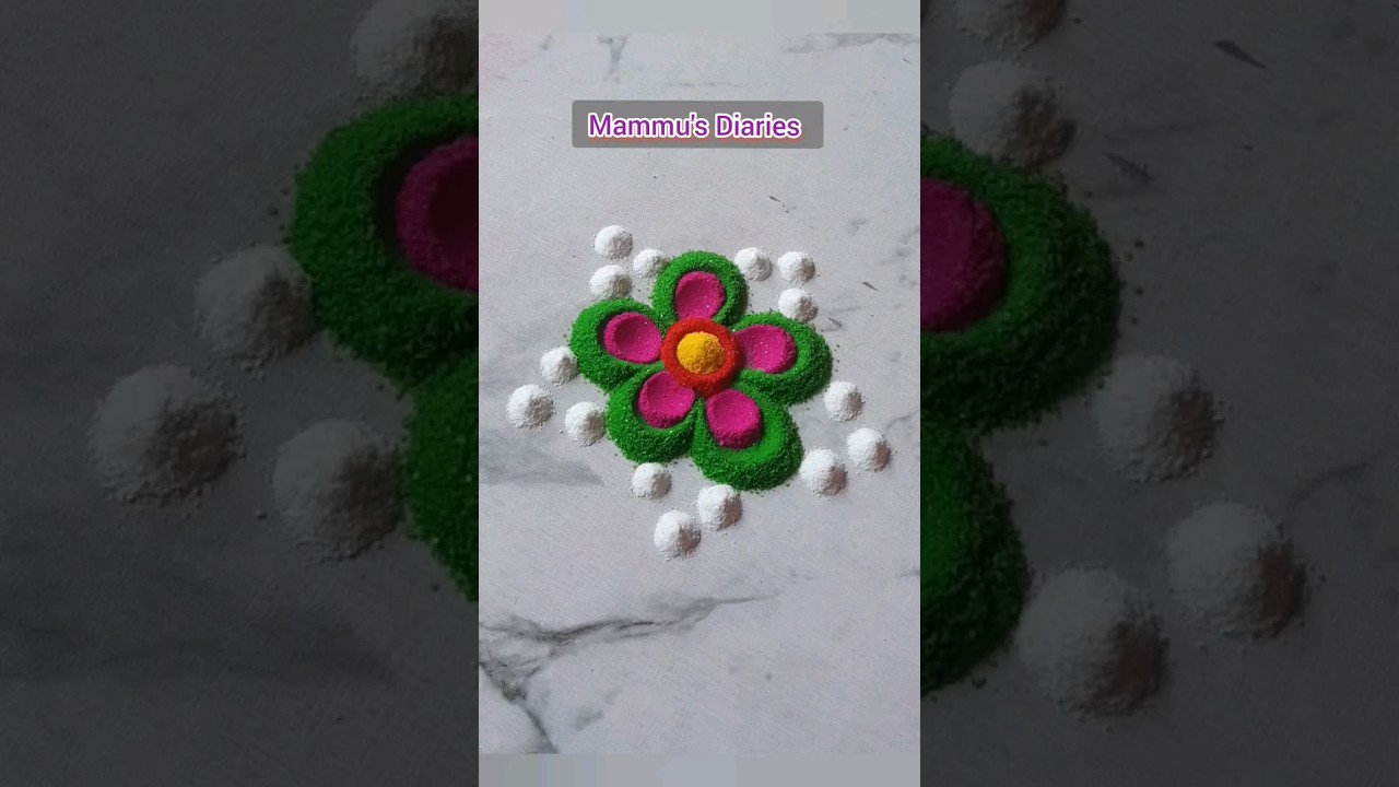 Beautiful flower rangoli #rangoli #shorts #rangolidesigns - YouTube