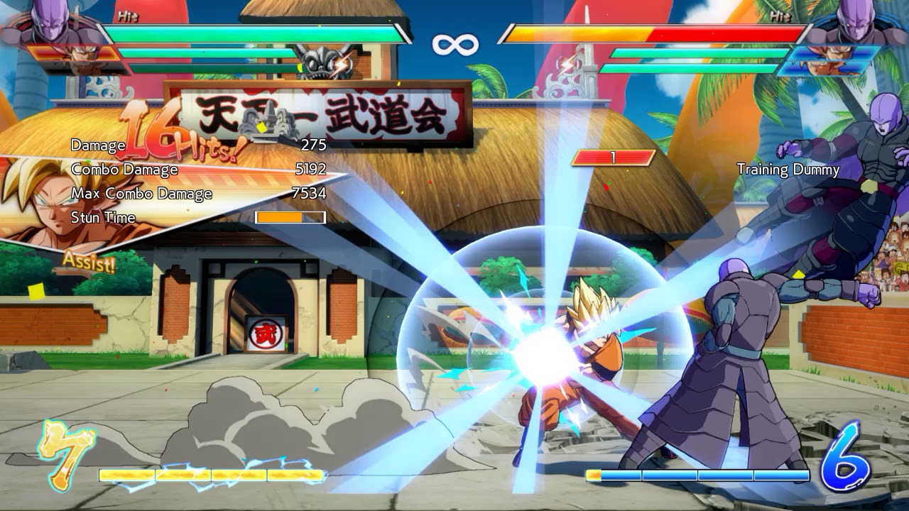 Dragon Ball Fighterz Hit combo with 2 assists 6.4k meterless - YouTube