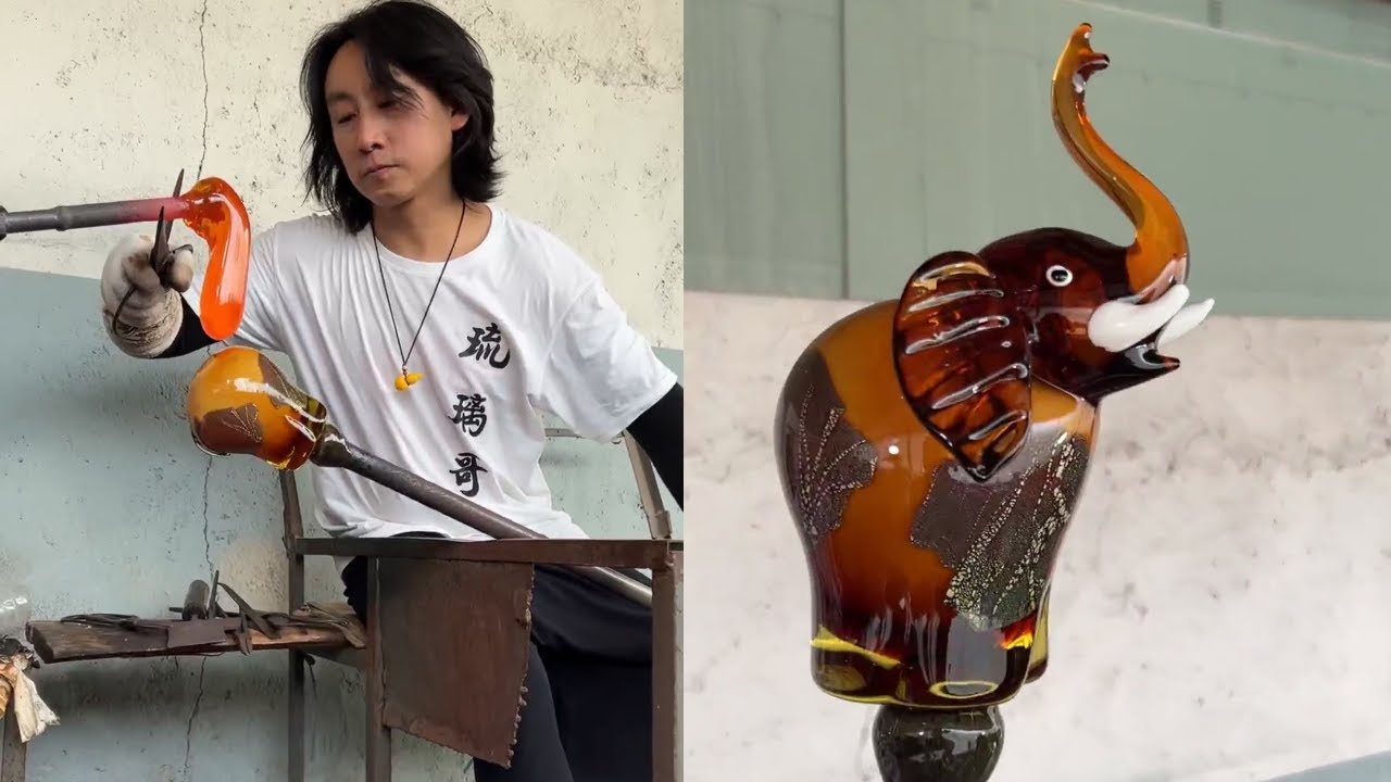 Creating a Stunning Glass Elephant: Mesmerizing Art in the Making ...