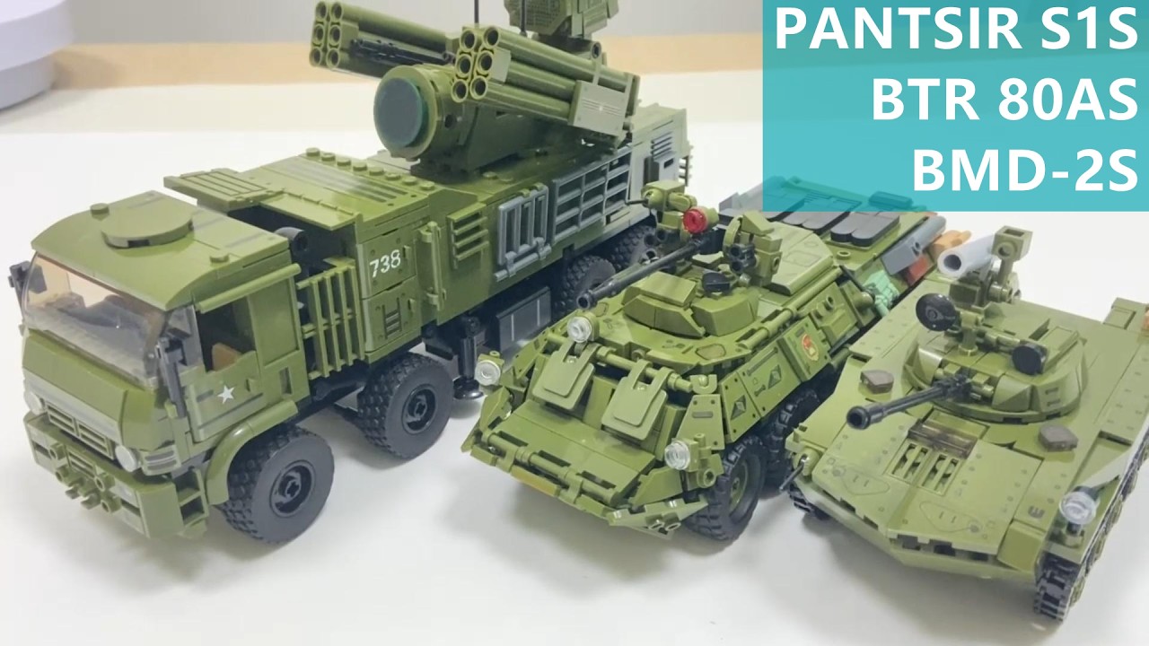 Sluban PANTSIR S1S&BTR 80AS&BMD 2S Review-Lego Military Vehicle - YouTube