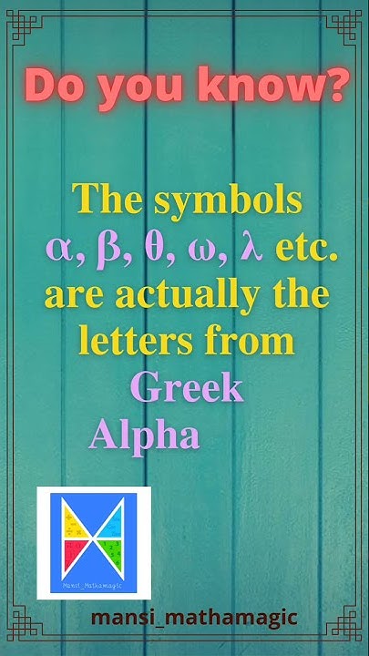Where did the symbols alpha, beta, gamma, delta, theta come from?🤔😃 # ...