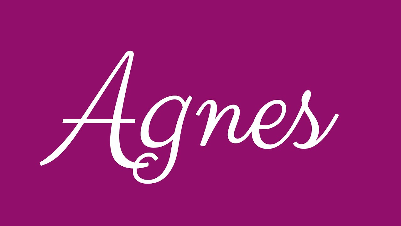 Learn how to Sign the Name Agnes Stylishly in Cursive Writing - YouTube