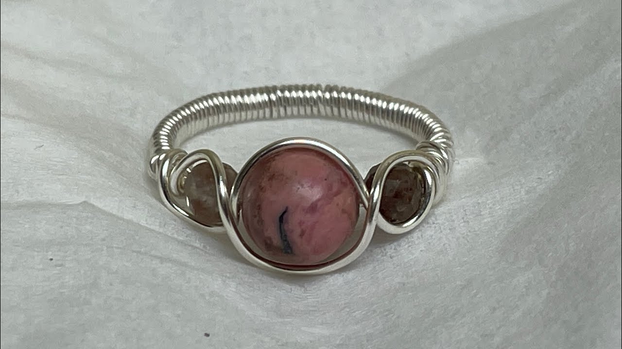 Quick and easy wire wrapped gemstone bead ring - YouTube