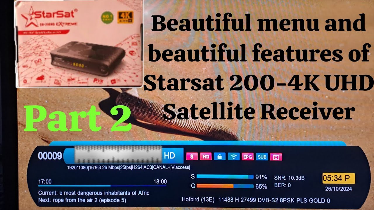 Beautiful new menu and beautiful features of Starsat SR 200-4K UHD ...