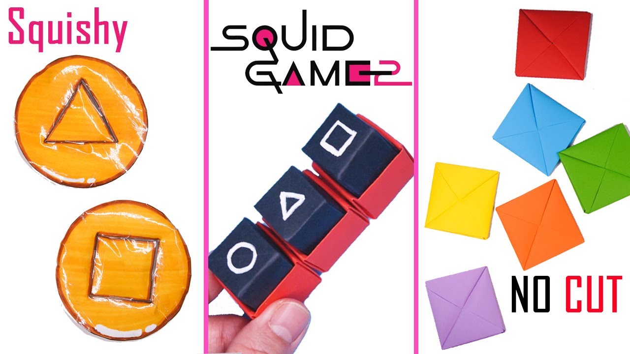 DIY GAMES SQUID GAME || Dalgona squishy Ddakji || A4 NO CUT || SQUID ...