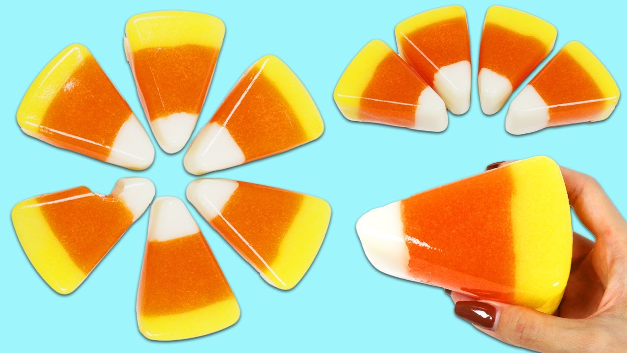 How to Make Satisfying Halloween Candy Corn Gummy Treats! - YouTube