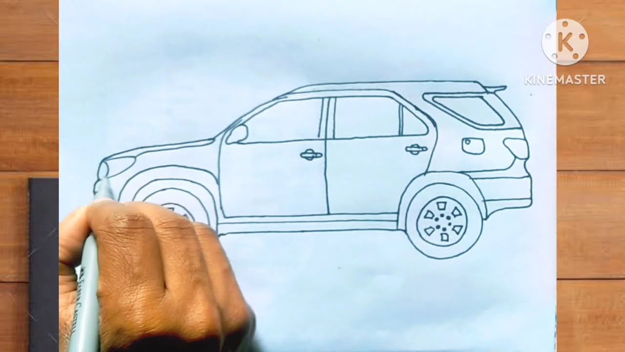 How To Draw Toyota Fortuner 2.0 || Toyota Fortuner Drawing Tutorial ...