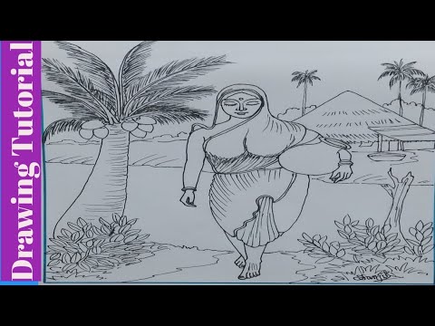 How to draw Landscape Drawing II Sundar Gramer Drisso II - YouTube