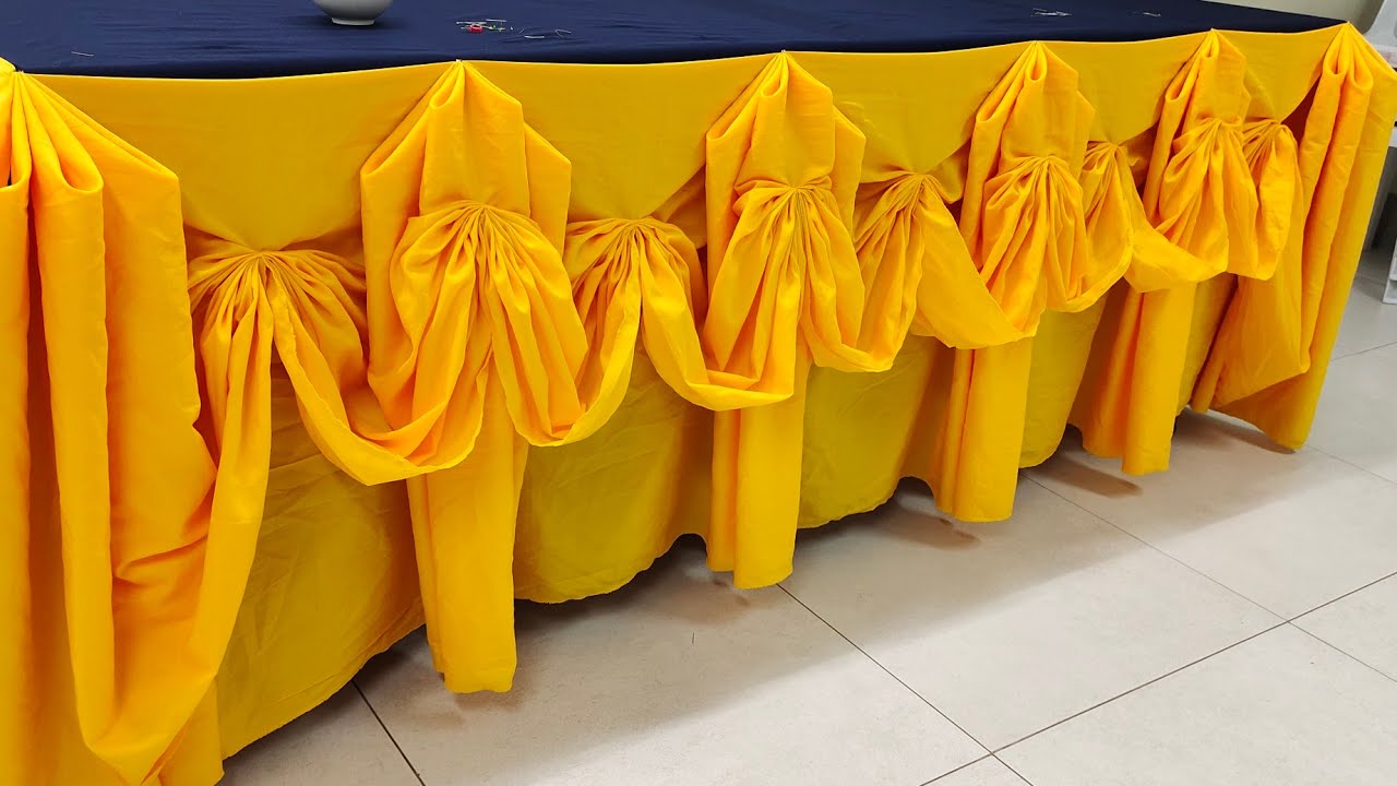 ARROW PLEATS WITH BUTTERFLY DESIGN TABLE SKIRTING TUTORIAL - YouTube