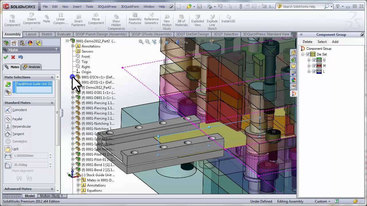 3DQuickPress 2012 Demo - Part 4 - Detailing Die Set - YouTube