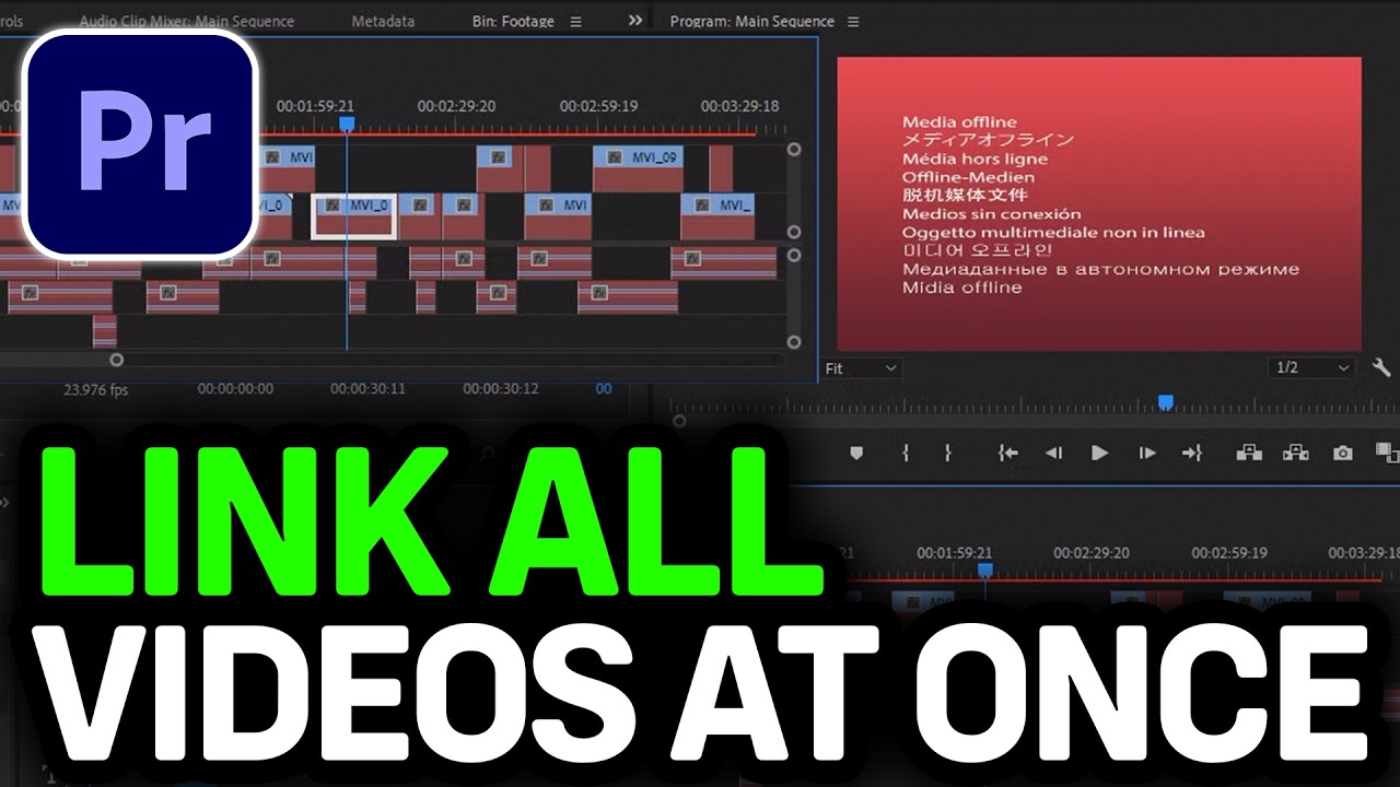 How To Link All Offline Media In Premiere Pro At Once - 2025 Updated ...