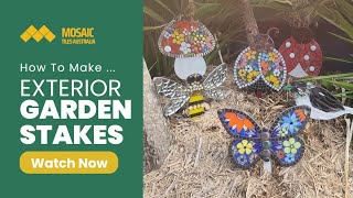 DIY Mosaic Garden Stakes – Easy Stained Glass Projects – Great for beginners!
