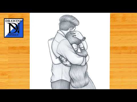 How to draw a Couple in Love Hugging -Drawing easy || Pencil sketch for beginner || Couple drawing