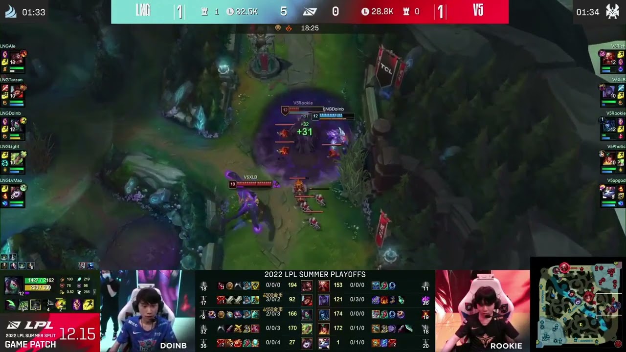 CHAD Doinb kills Rookie in 1v2 (LNG vs V5) - YouTube