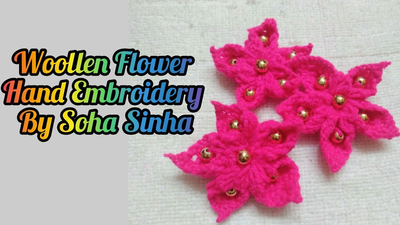 Hand Embroidery Amazing Trick || DIY Easy Woollen Flower Making Ideas ...